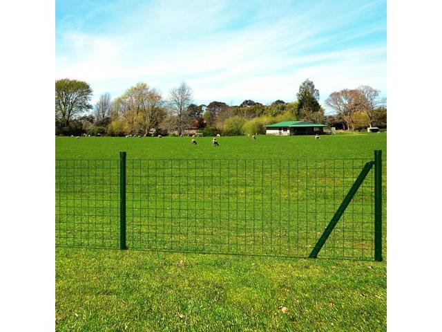 Click here for vidaXL Euro Fence Steel 82ft x 3.3ft Green Garden... prices