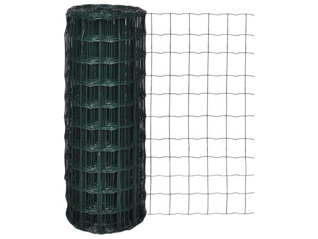 Click here for vidaXL Euro Fence Steel 82ft x 3.3ft Green Garden... prices
