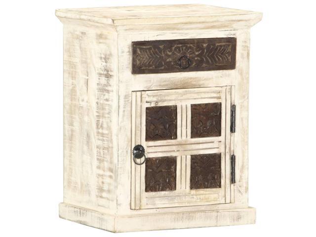 Click here for vidaXL Bedside Cabinet White 15.7x11.8x19.7 Solid... prices