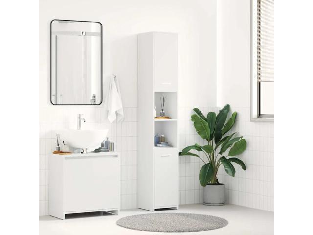 Click here for vidaXL Bathroom Cabinet White 11.8x11.8x72.2 Engin... prices