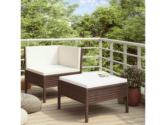 Click here for vidaXL Patio Lounge Set with Cushions 2 Pieces Pol... prices