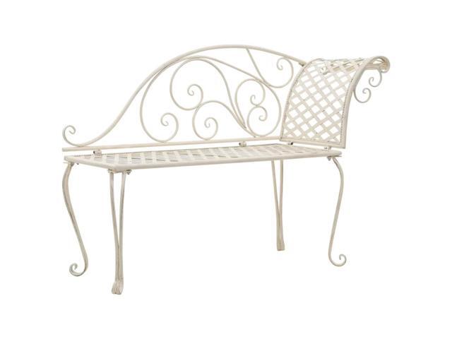 Click here for vidaXL Patio Chaise Lounge 50.4 Metal Antique Whit... prices