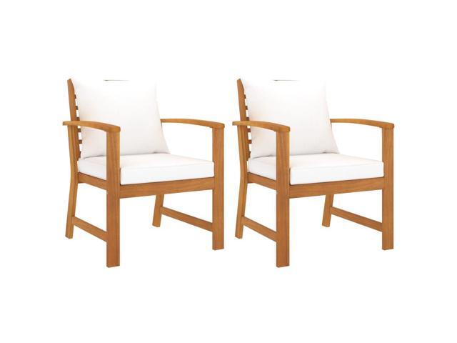 Click here for vidaXL Patio Chairs 2 pcs with Cream Cushion Solid... prices