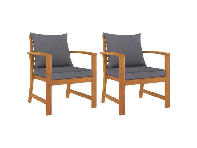 Click here for vidaXL Patio Chairs 2 Pcs Dining Chair with Dark G... prices