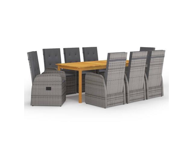 Click here for vidaXL Patio Dining Set 9 Pieces Gray Outdoor Gard... prices