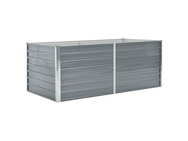 Click here for vidaXL Raised Garden Bed Galvanized Steel Gray Pla... prices