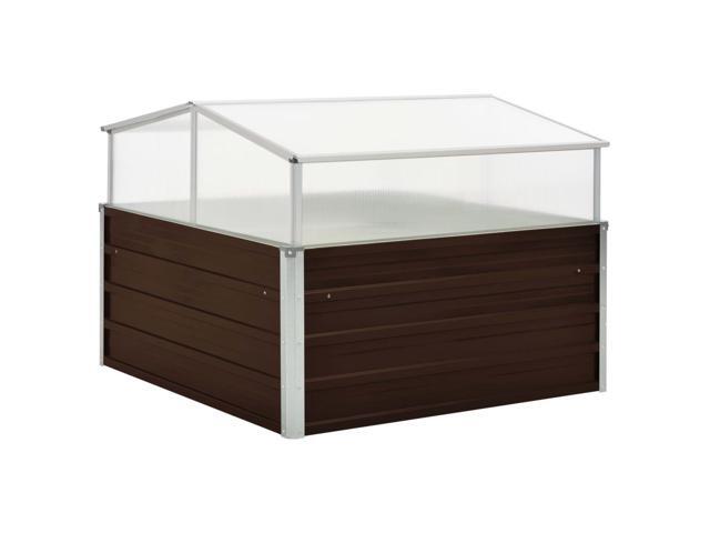 Click here for vidaXL Greenhouse Brown Galvanized Steel Garden Pa... prices