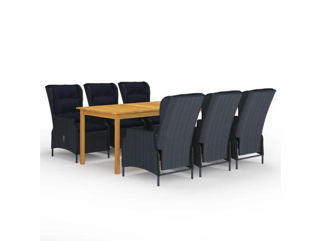 Click here for vidaXL Patio Dining Set 7 Pieces Dark Gray Outdoor... prices