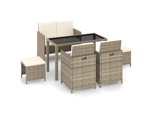 Click here for vidaXL Patio Dining Set 6 Piece Table Chair with C... prices