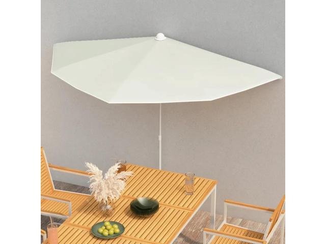 Click here for vidaXL Garden Half Parasol with Pole 70.9x35.4 San... prices