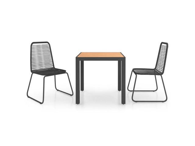 Click here for vidaXL 3 Piece Patio Dining Set PVC Rattan Black a... prices
