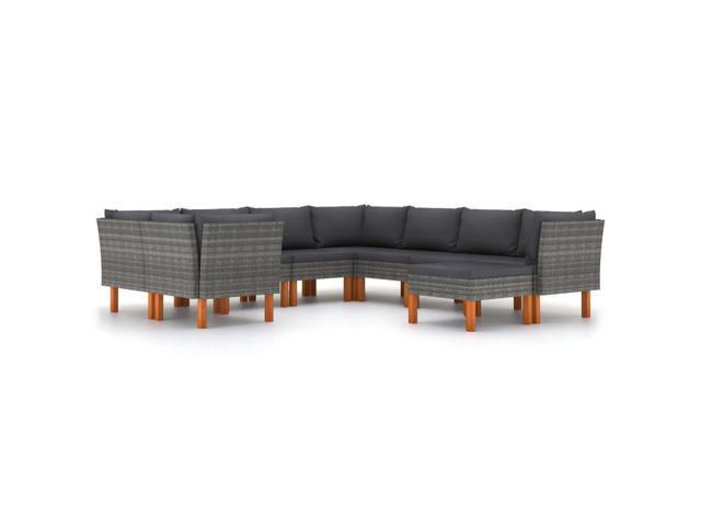 Click here for vidaXL Patio Lounge Set 9 Piece Sectional Sofa Cou... prices