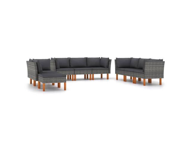 Click here for vidaXL Patio Lounge Set 9 Piece Sectional Sofa Cou... prices