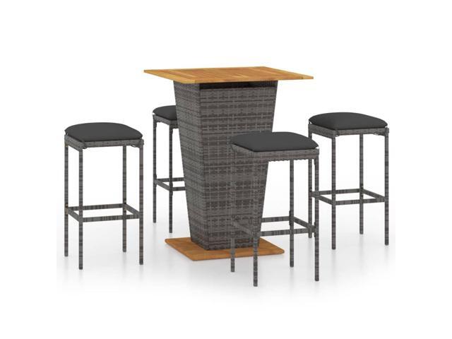 Click here for vidaXL Patio Bar Set with Cushions 5 Piece Poly Ra... prices