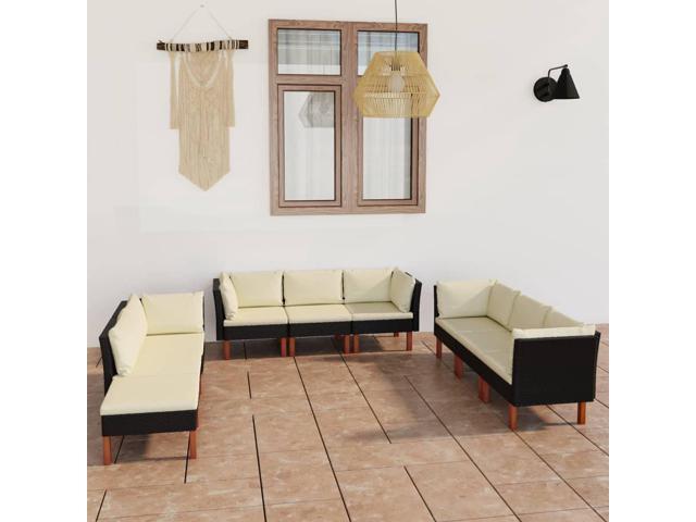 Click here for vidaXL Patio Lounge Set 9 Piece Sectional Sofa Cou... prices