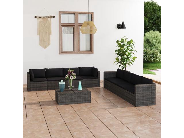 Click here for vidaXL Patio Lounge Set with Cushion 9 Pieces Poly... prices
