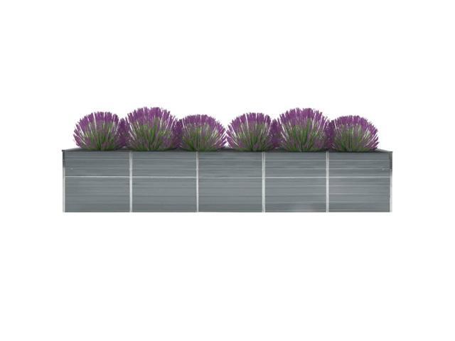 Click here for vidaXL Garden Raised Bed Galvanized Steel Gray Pla... prices