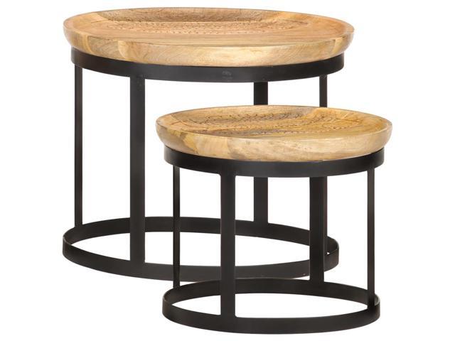 Click here for vidaXL Side Table Brown and black Solid mango wood... prices