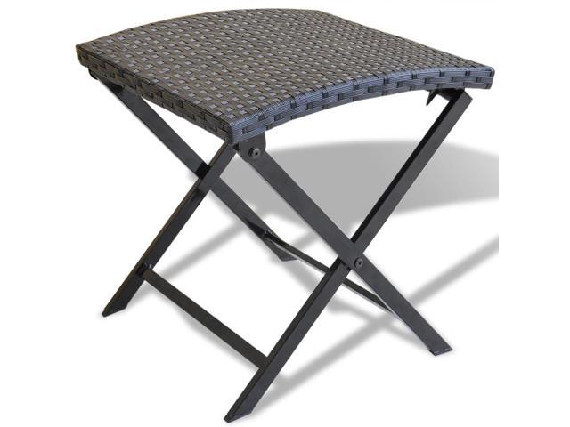 Click here for vidaXL Stool Black Poly Rattan Foldable Outdoor Ga... prices