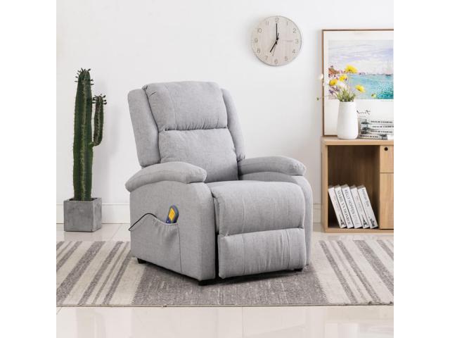 Click here for vidaXL Massage Recliner Light Gray Fabric Reclinin... prices