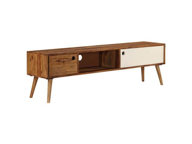 Click here for vidaXL TV Cabinet Brown and White Solid Acacia Woo... prices