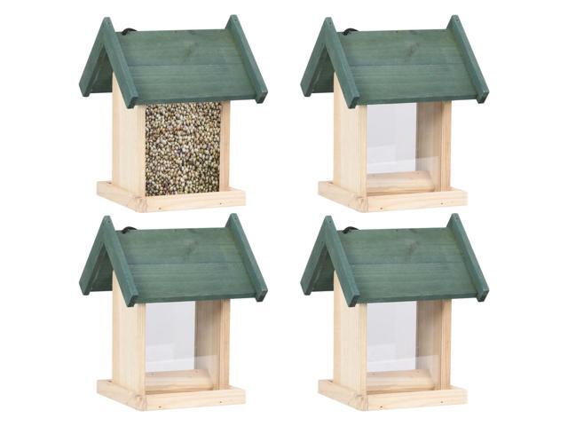 Click here for vidaXL Bird Feeder 4 Pcs Wooden Garden Bird Feeder... prices