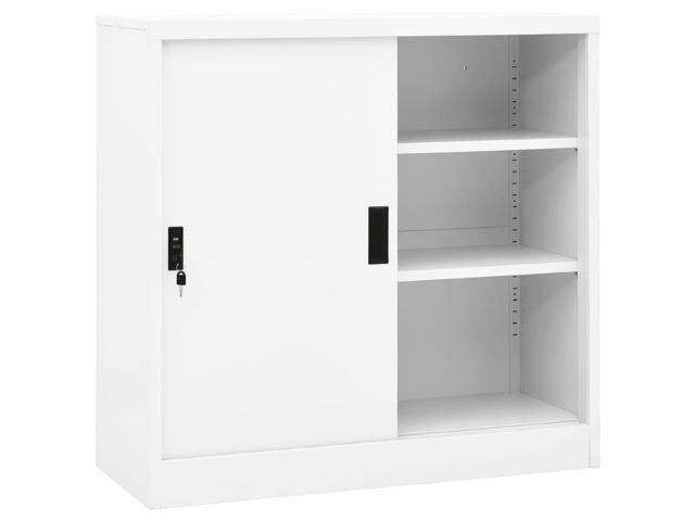 Click here for vidaXL Office Cabinet with Sliding Door White 35.4... prices