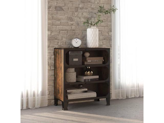 Click here for vidaXL Storage Cabinet Rustic Brown Metal and MDF... prices