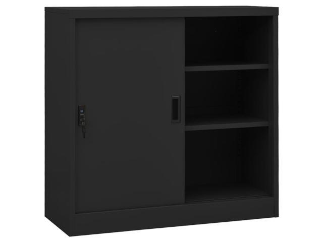 Click here for vidaXL Office Cabinet with Sliding Door Anthracite... prices