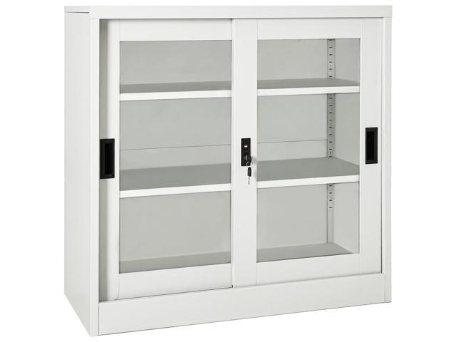 Click here for vidaXL Sliding Door Cabinet Light Gray 35.4 Steel... prices