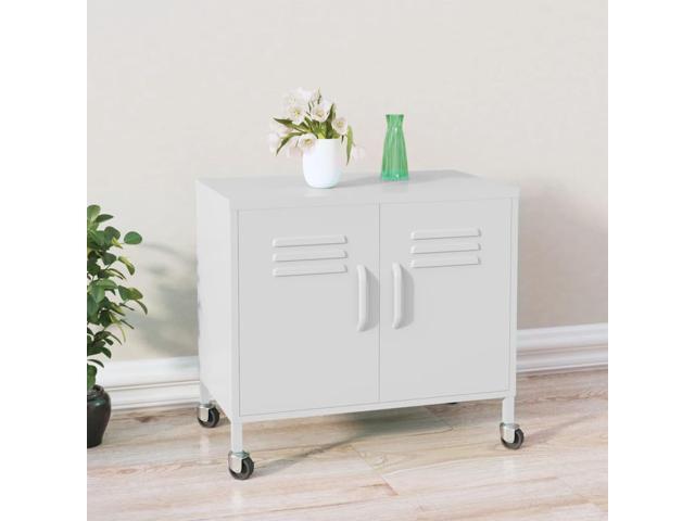 Click here for vidaXL Storage Cabinet White Steel Cupboard Bookca... prices