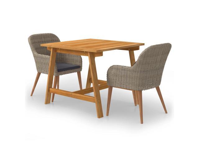 Click here for vidaXL Patio Dining Set 3 Piece Table and Chairs P... prices