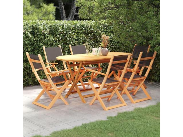 Click here for vidaXL Patio Dining Set Table Chair 7 Piece Black... prices