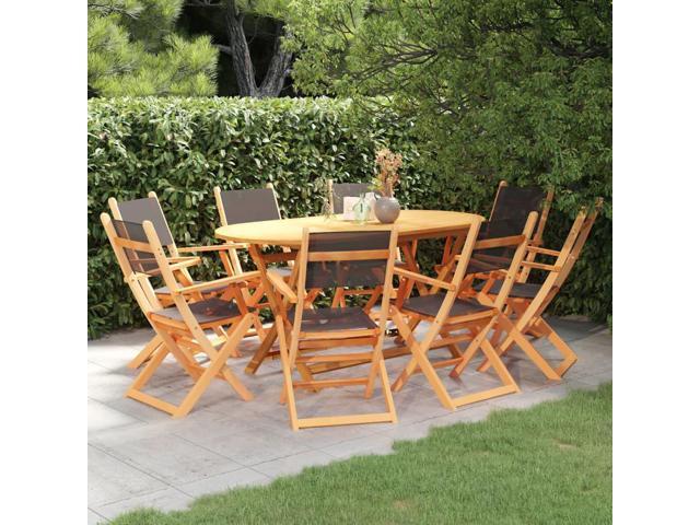 Click here for vidaXL Patio Dining Set Table Chair 9 Piece Black... prices