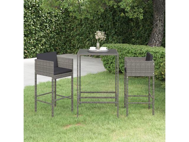 Click here for vidaXL Patio Dining Set 3 Piece Poly Rattan Black... prices