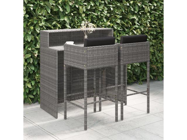 Click here for vidaXL Patio Dining Set 5 Piece Poly Rattan Black... prices