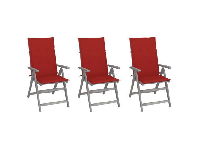 Click here for vidaXL 3x Solid Acacia Wood Patio Reclining Chairs... prices