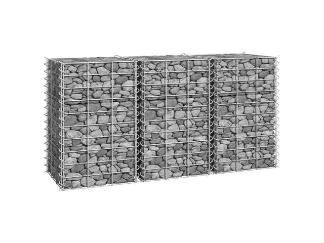 Click here for vidaXL 3x Gabion Raised Beds 19.7 Iron Outdoor Pat... prices