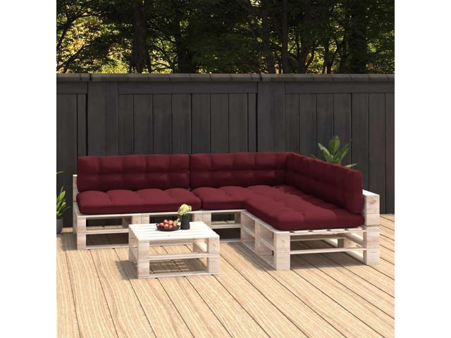 Click here for vidaXL 7x Pallet Sofa Cushions Wine Red Indoor Out... prices