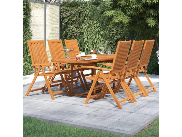 Click here for vidaXL Solid Wood Acacia Patio Dining Set 7 Piece... prices
