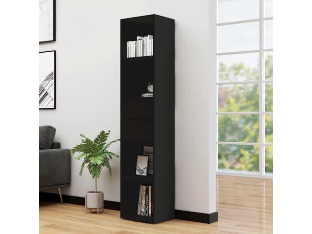 Click here for vidaXL Book Cabinet Black Engineered Wood Bookcase... prices
