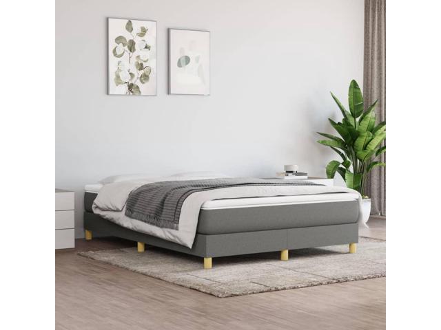 Click here for vidaXL Bed Frame Dark Gray Fabric (100 polyester)... prices