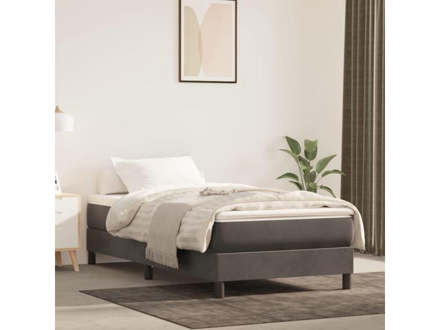 Click here for vidaXL Bed Frame Dark grey Fabric (100 polyester)... prices