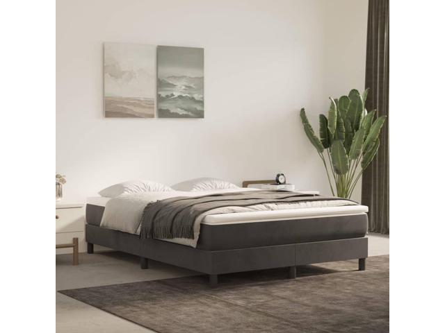 Click here for vidaXL Bed Frame Box Spring Bed Frame Base Dark Gr... prices