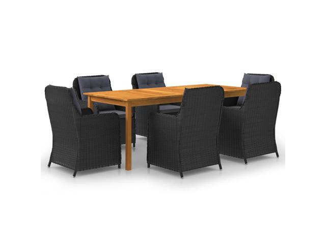 Click here for vidaXL Patio Dining Set 7 Pieces Black Outdoor Gar... prices