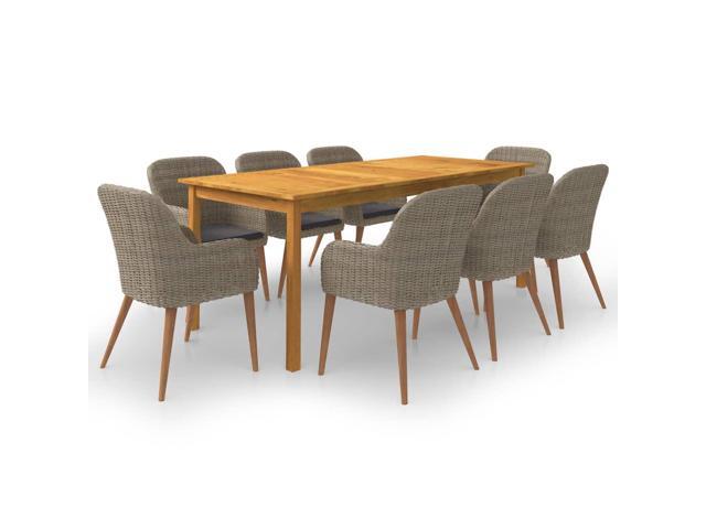 Click here for vidaXL Patio Dining Set 9 Pieces Brown Outdoor Gar... prices