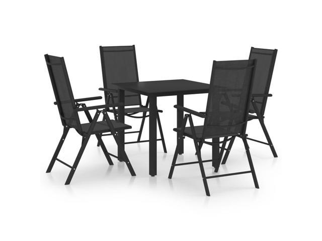 Click here for vidaXL Patio Dining Set 5 Piece Aluminum Black Gar... prices