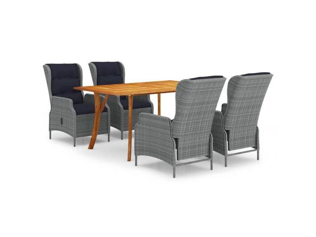 Click here for vidaXL Patio Dining Set 5 Piece Light Gray Outdoor... prices