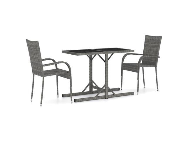 Click here for vidaXL Patio Dining Set 3 Piece Gray Outdoor Garde... prices