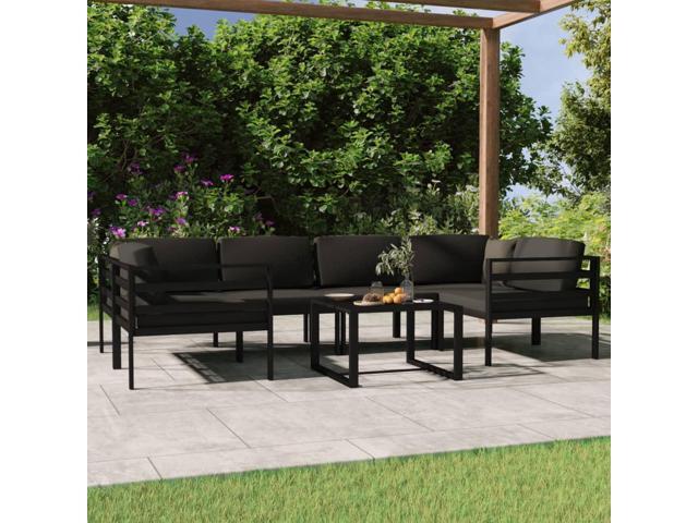 Click here for vidaXL Patio Lounge Set 7 Piece with Cushions Alum... prices